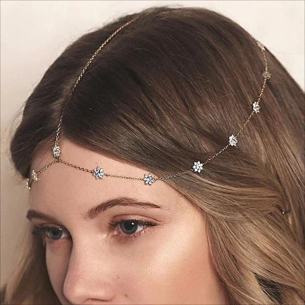 Alloy Crystal Forehead Jewelry Headpieces- Headpieces S360314 - at Stacees