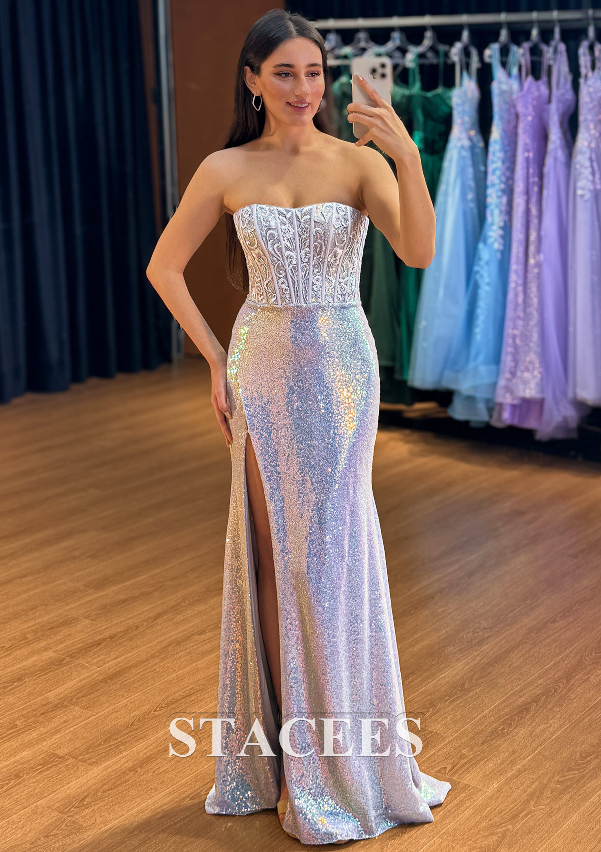 Sheath/Column Square Neckline Sleeveless Sweep Train Sequined Prom ...